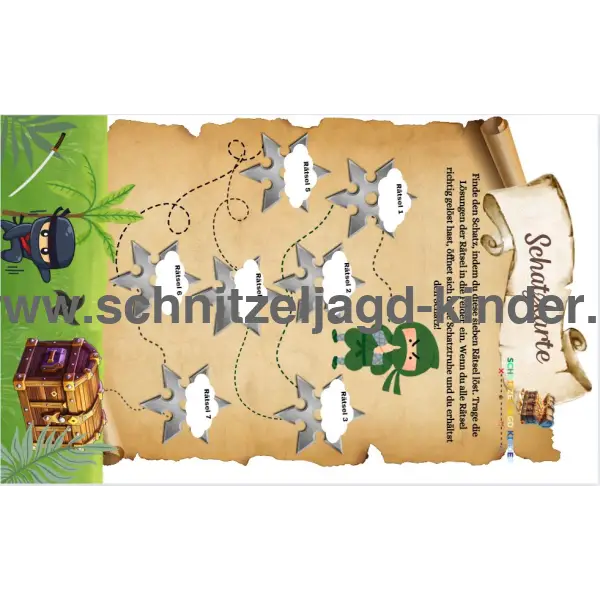 NINJA-SCHNITZELJAGD IN JAPAN-4-5 JAHREN - SCHNITZELJAGD AUFGABEN ZUM ...
