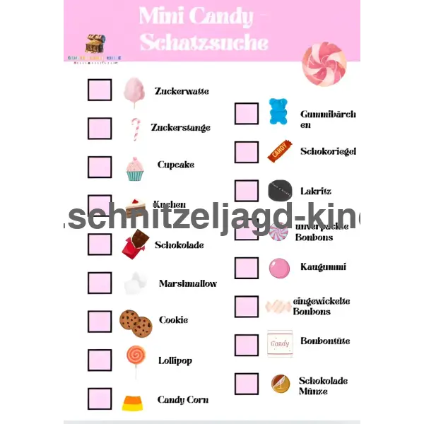 Mini Candy -Schnitzeljagd zum ausdrücken – schnitzeljagd-kinder